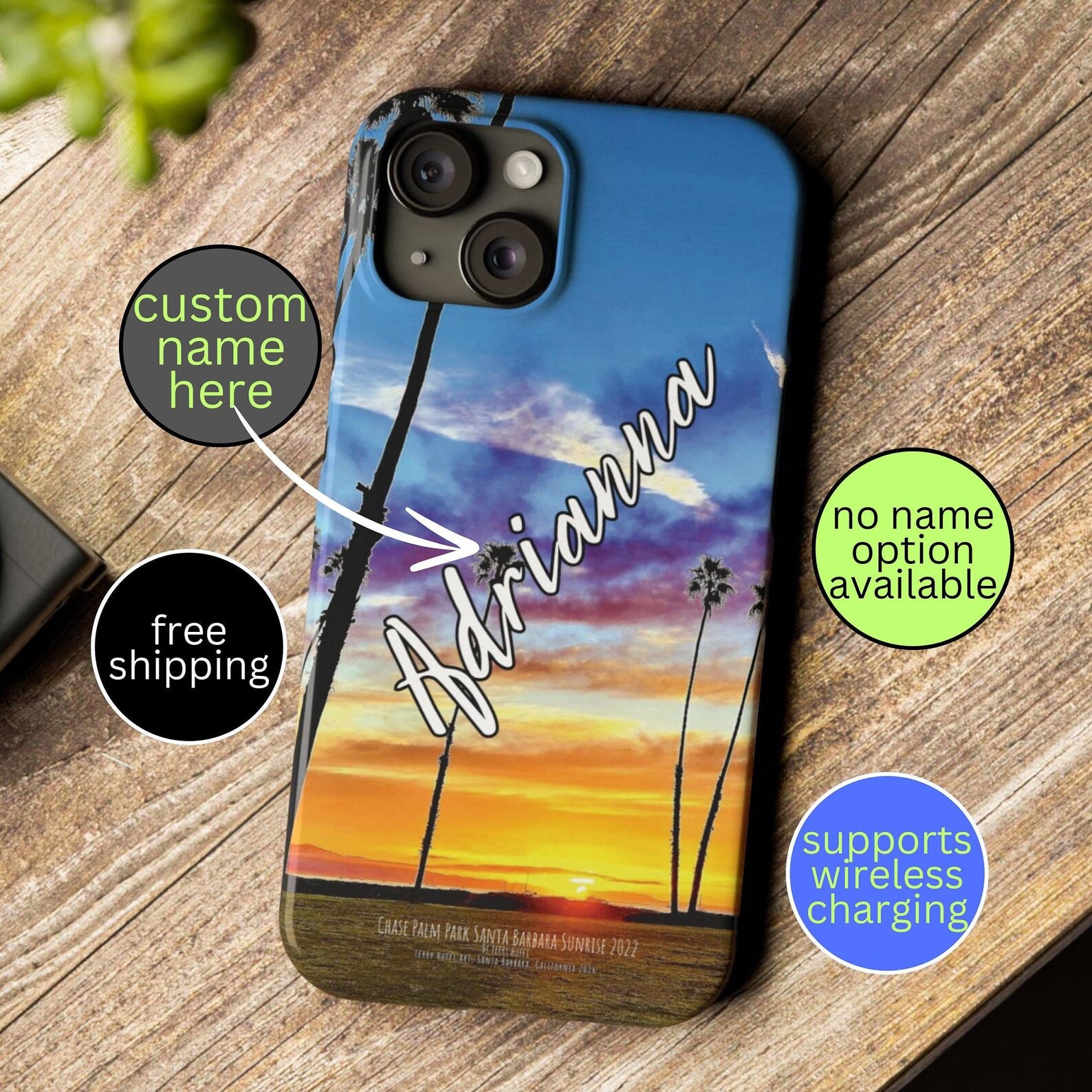Sunrise iPhone Case, Customizable iPhone 16 Slim Case, Personalized ...