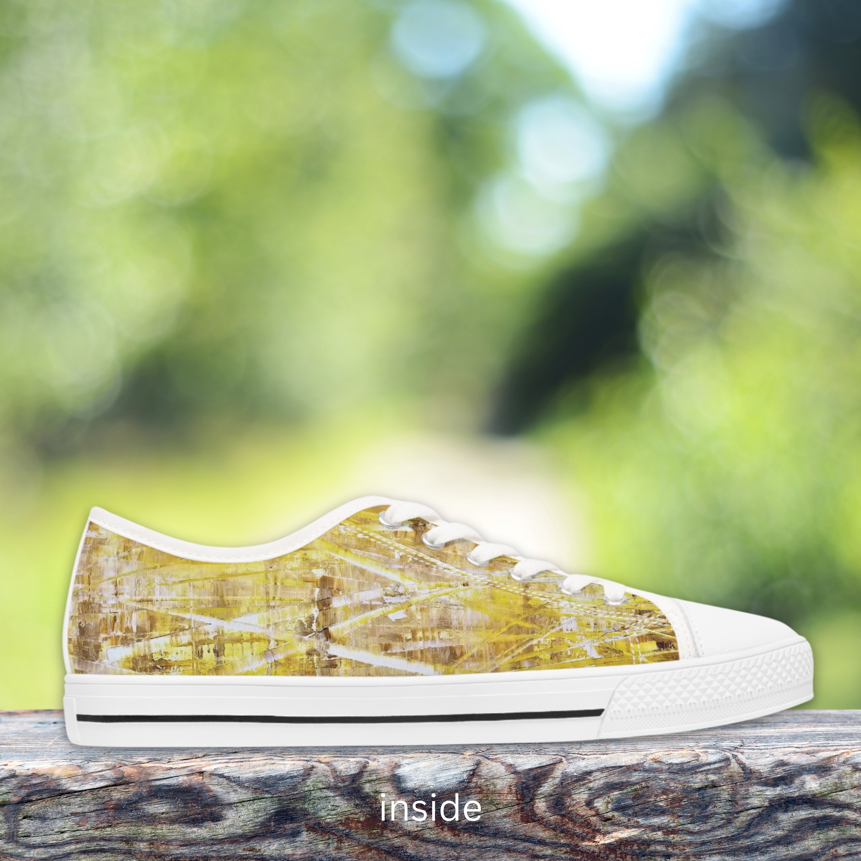 Women's Low Top Sneakers Abstract Art Design, Artistic Sneakers, Gift ...