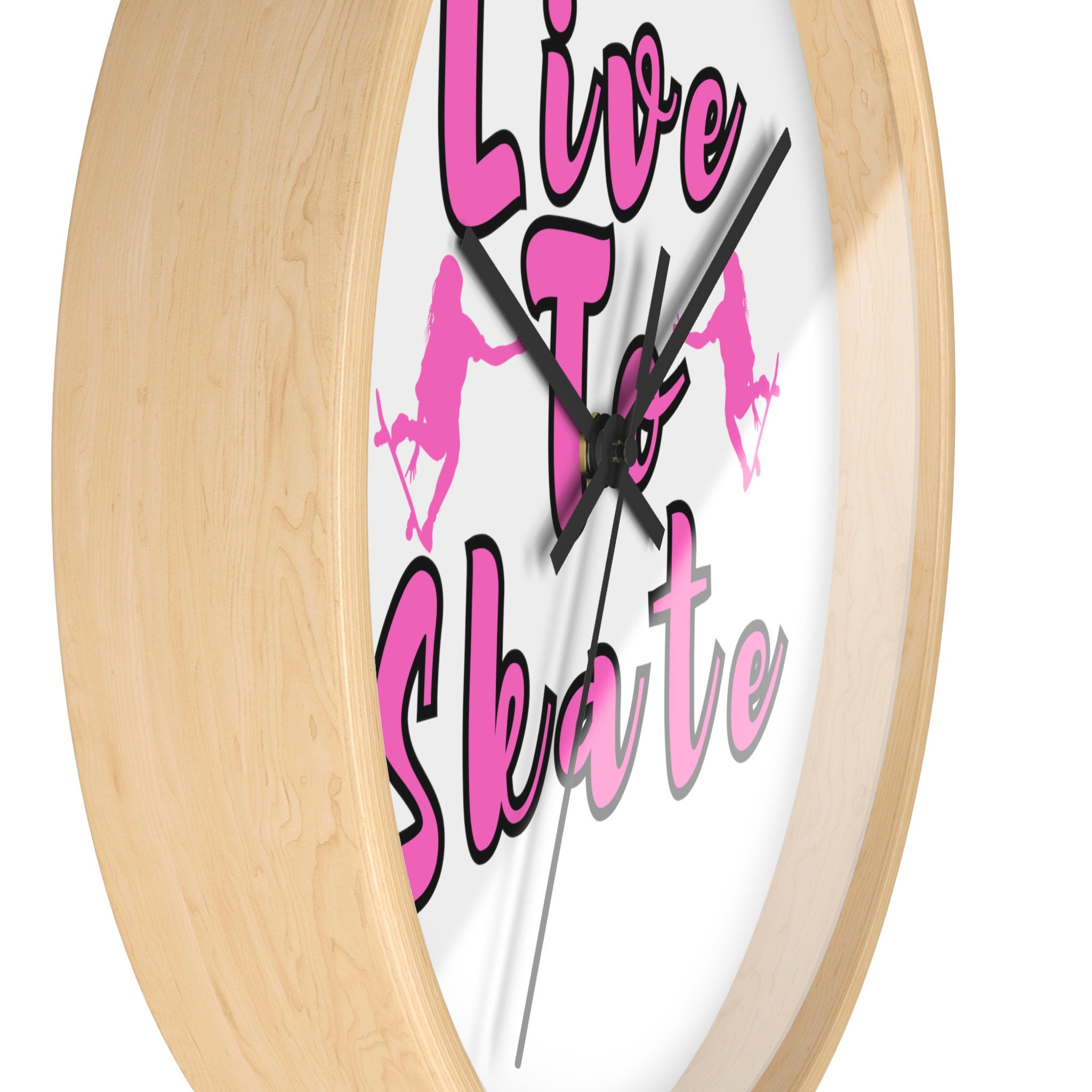 Wall Clock for Skater Girl, Home Decor Gift for Skateboard Girl, Wall ...