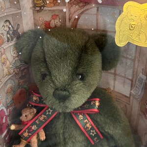 Gund Christmas Green Fur Teddy Bear- 1998 Gund Christmas Collectible - Etsy
