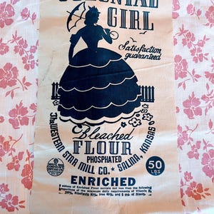 Vintage Flour Sack- Colonial Girl- the Western Star Mill Company in ...