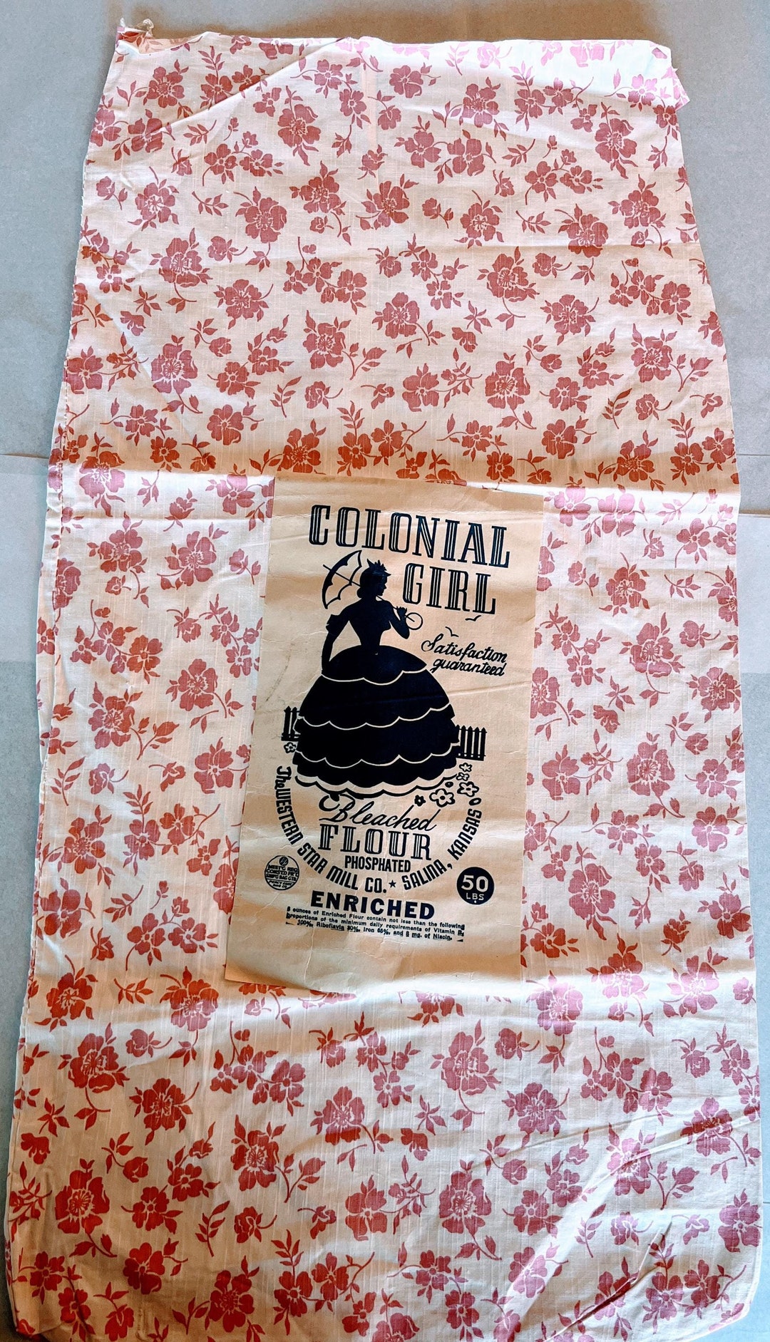 Vintage Flour Sack- Colonial Girl- the Western Star Mill Company in ...