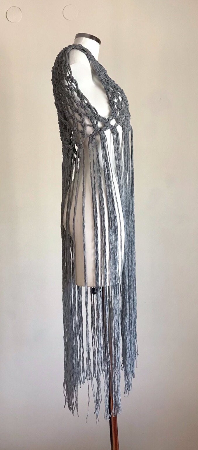 Macrame Vest Top 100% Cotton/ Music Festival Macrame Jacket/ Handmade ...