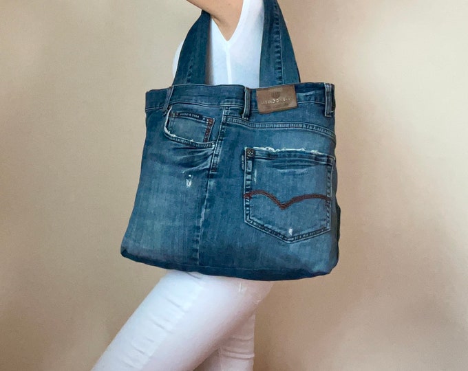Denim Bag/ Boho Handbag/ Blue Jean Bag for Every Day/ Gift for Her - Etsy