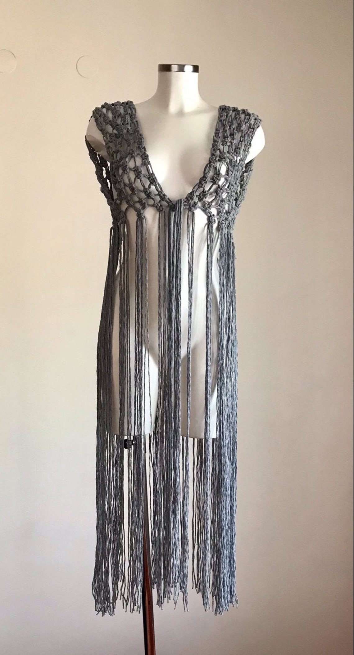 Macrame Vest Top 100% Cotton/ Music Festival Macrame Jacket/ Handmade ...