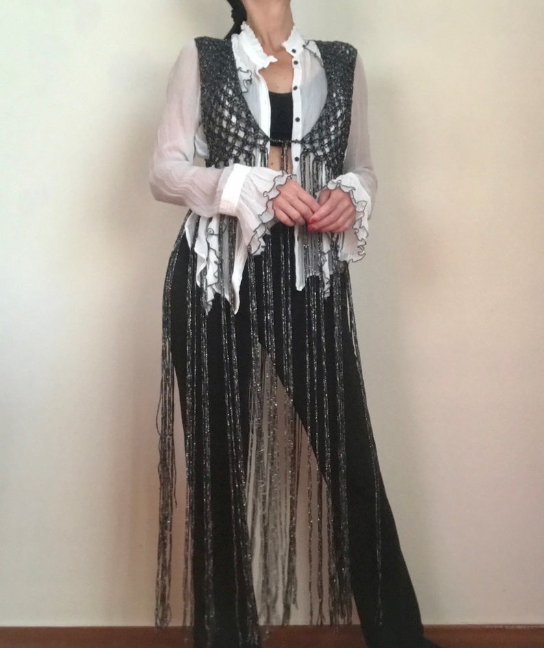 Lurex Macrame Fringe Vest/ Music Festival Top/ Boho Style Vest/ Gift ...