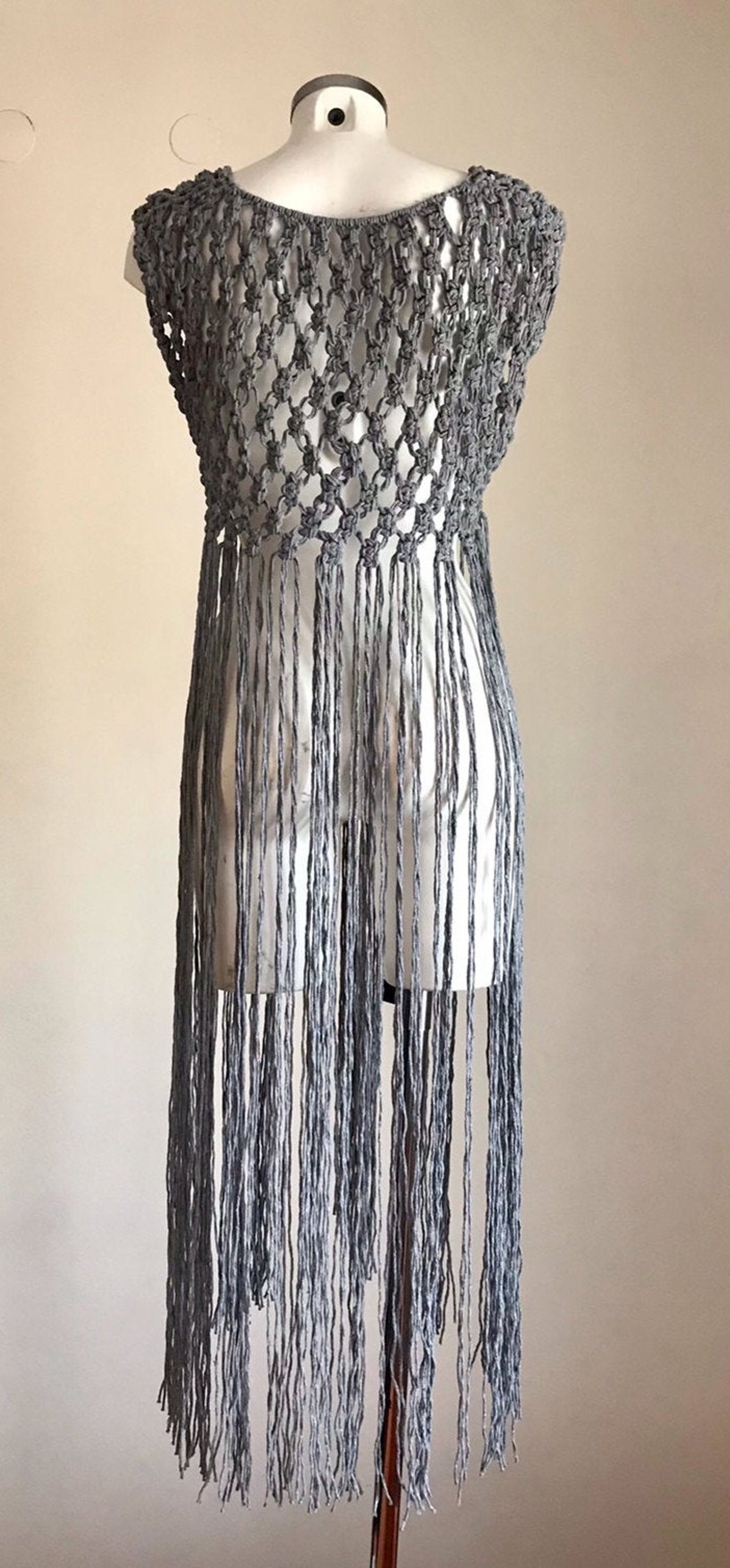 Macrame Vest Top 100% Cotton/ Music Festival Macrame Jacket/ Handmade ...