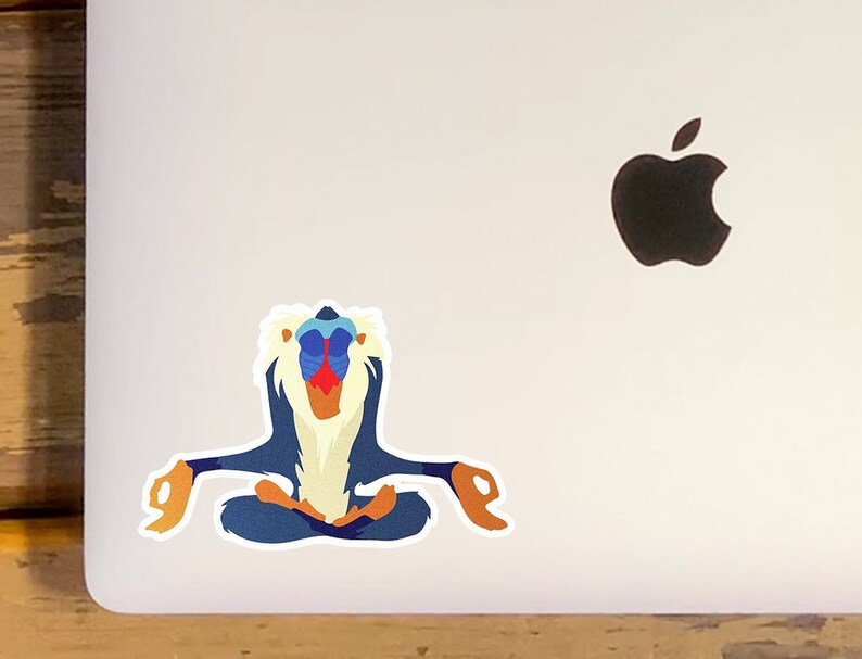 Rafiki Meditating Laptop Sticker | Etsy