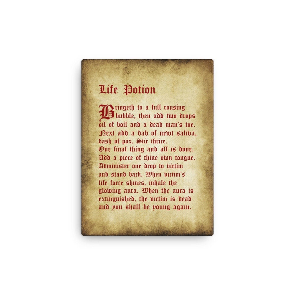 Hocus Pocus Life Potion Canvas Print Hocus Pocus Movie | Etsy