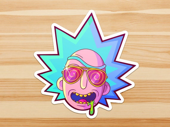 Psychedelic Party Rick Sticker 3 | Etsy