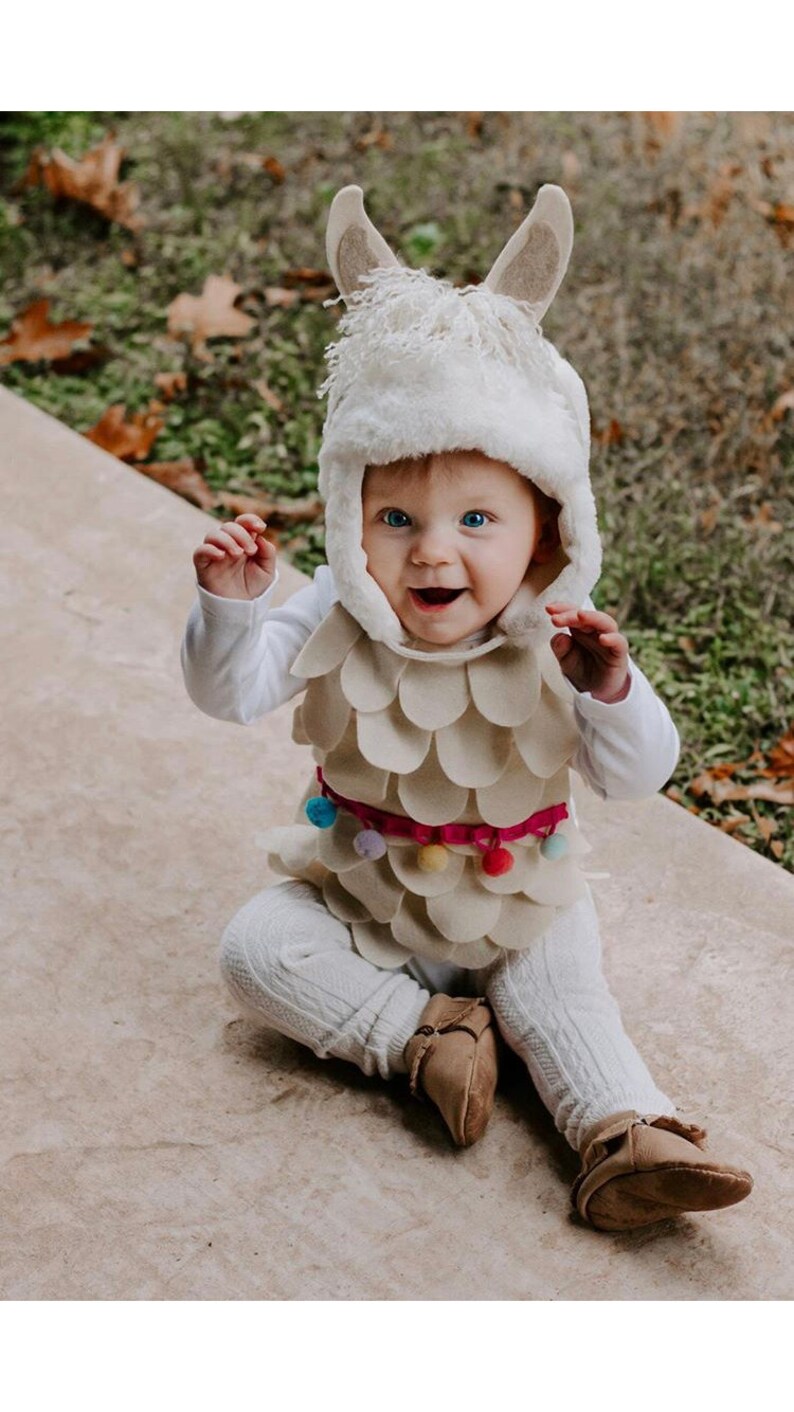 Baby Halloween Llama Costume Outfit With a Headband Baby Llama | Etsy