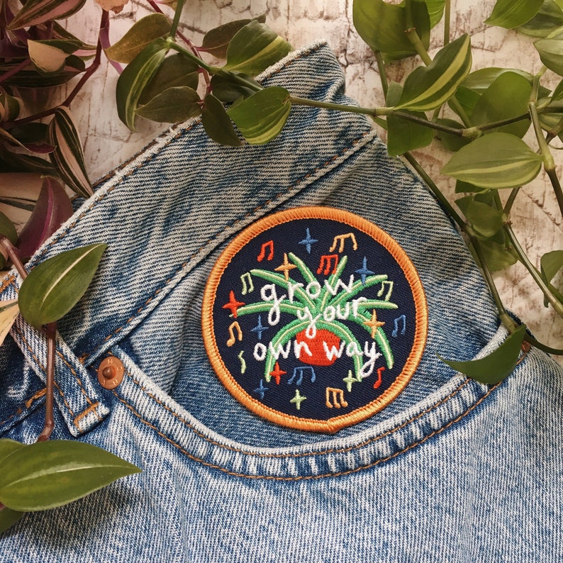 Grow Your Own Way / Positive Plant Patch / Embroidered Patches / Self ...