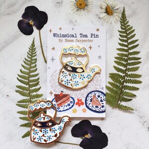 Magical Teapot Enamel Pin / Whimsical Tea Pin / Tea Brooch / Gift for ...