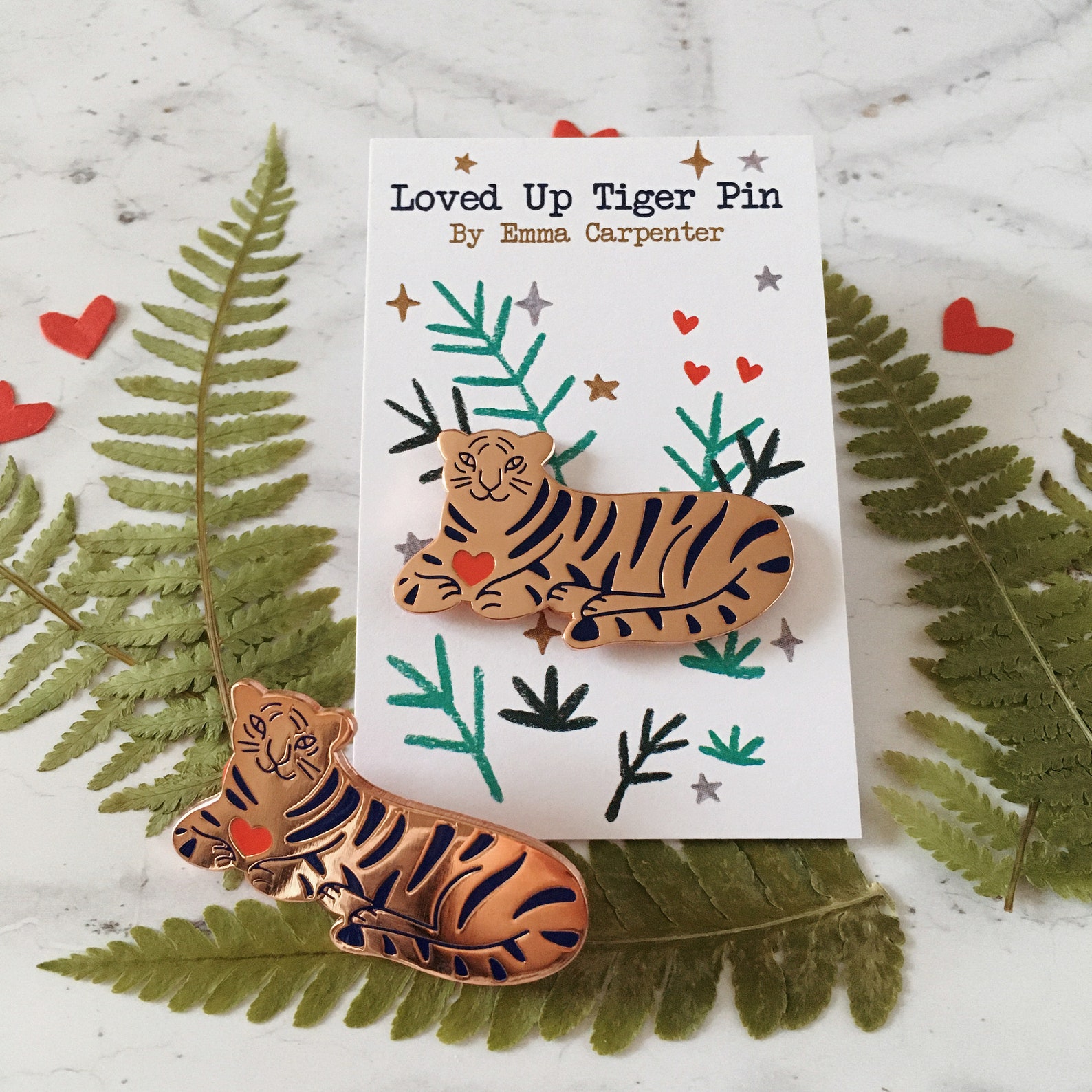 Loved up Tiger Pin / Tiger Enamel Pin / Big Cat / Valentines | Etsy