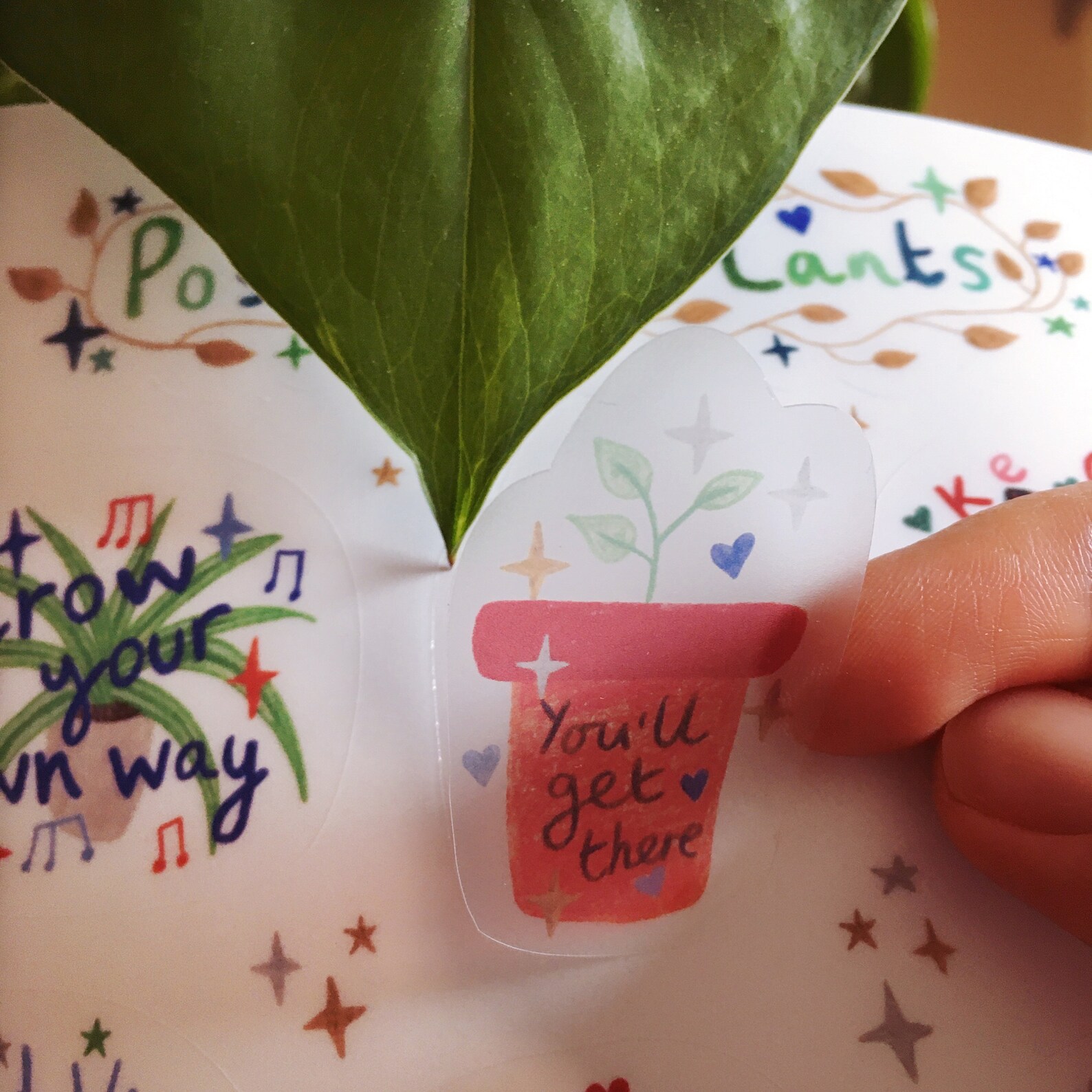 Positive Plants Sticker Sheet / Plant Stickers / Self Care - Etsy UK