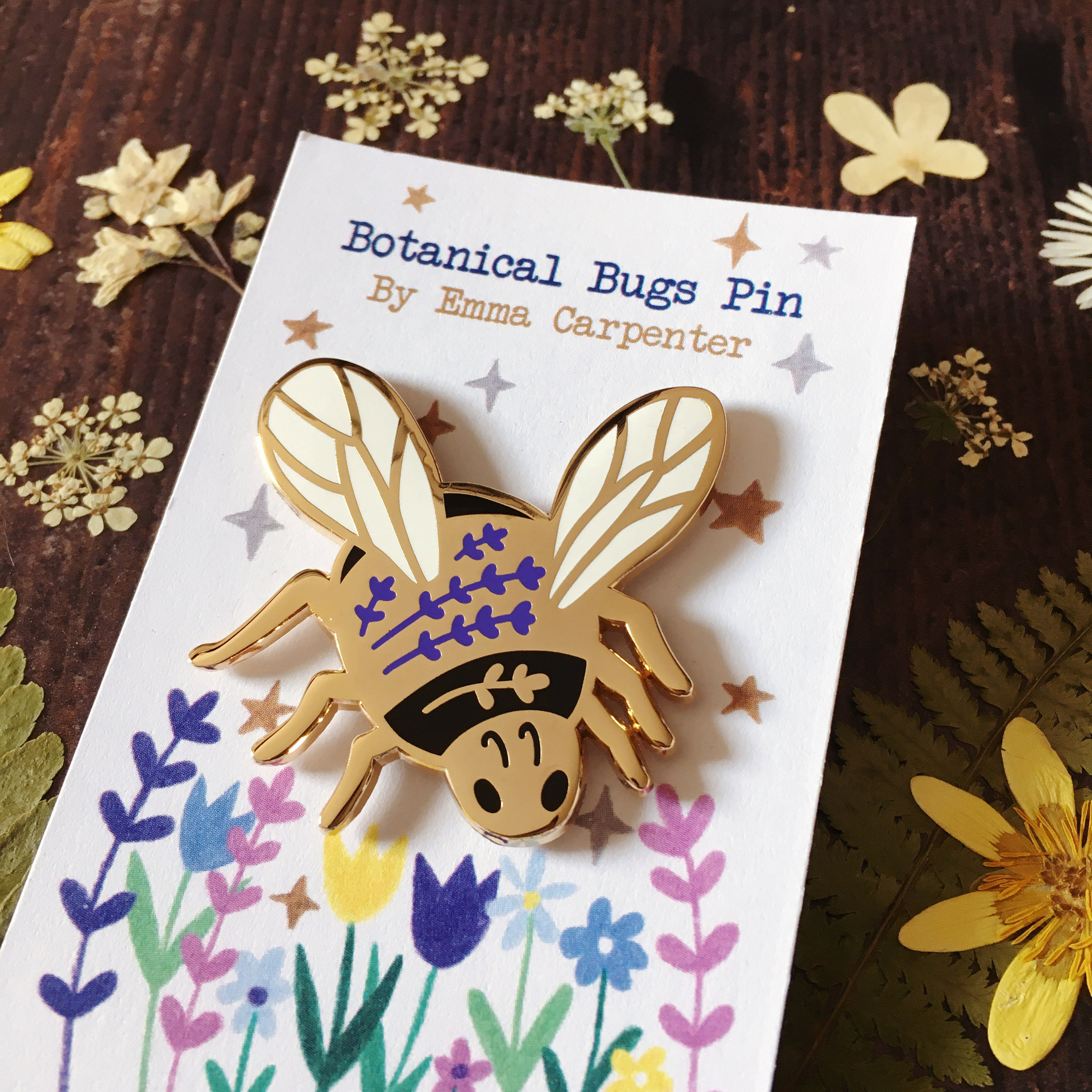 Botanical Bee Pin / Hard Enamel Pin / Bumblebee / Honey Bee / | Etsy