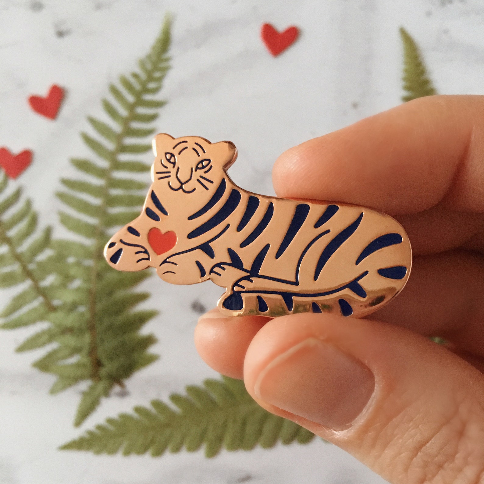 Loved up Tiger Pin / Tiger Enamel Pin / Big Cat / Valentines | Etsy