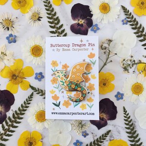 Buttercup the Dragon Pin /silver Nickel Hard Enamel Pin / Mythical ...