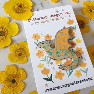 Buttercup the Dragon Pin /silver Nickel Hard Enamel Pin / Mythical ...