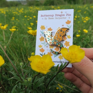 Buttercup the Dragon Pin /silver Nickel Hard Enamel Pin / Mythical ...