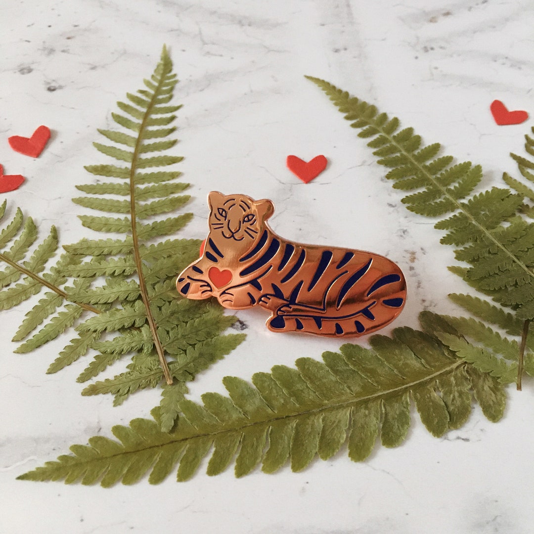 Loved up Tiger Pin / Tiger Enamel Pin / Big Cat / Valentines Gift ...
