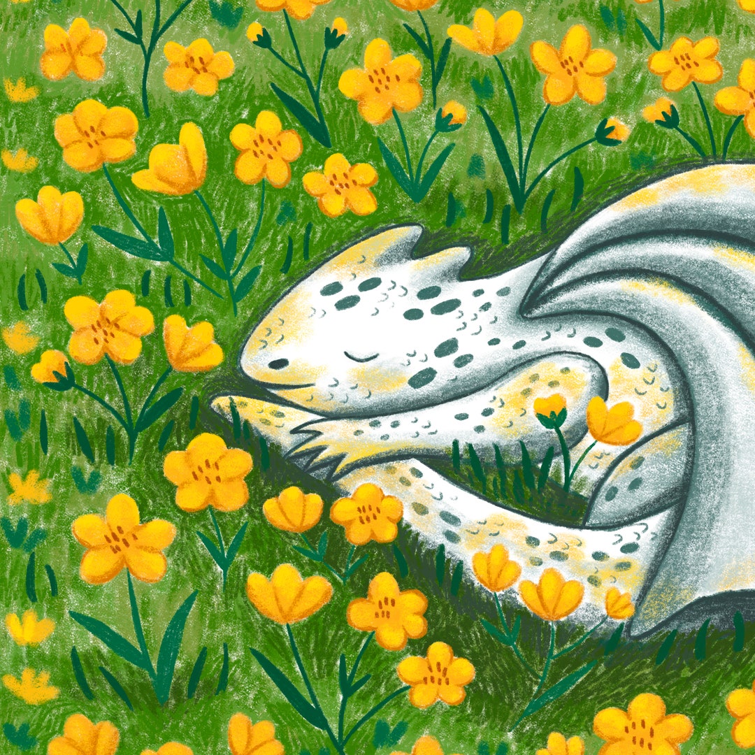 Buttercup the Dragon Art Print / Magical Creature / Whimsical Fantasy ...