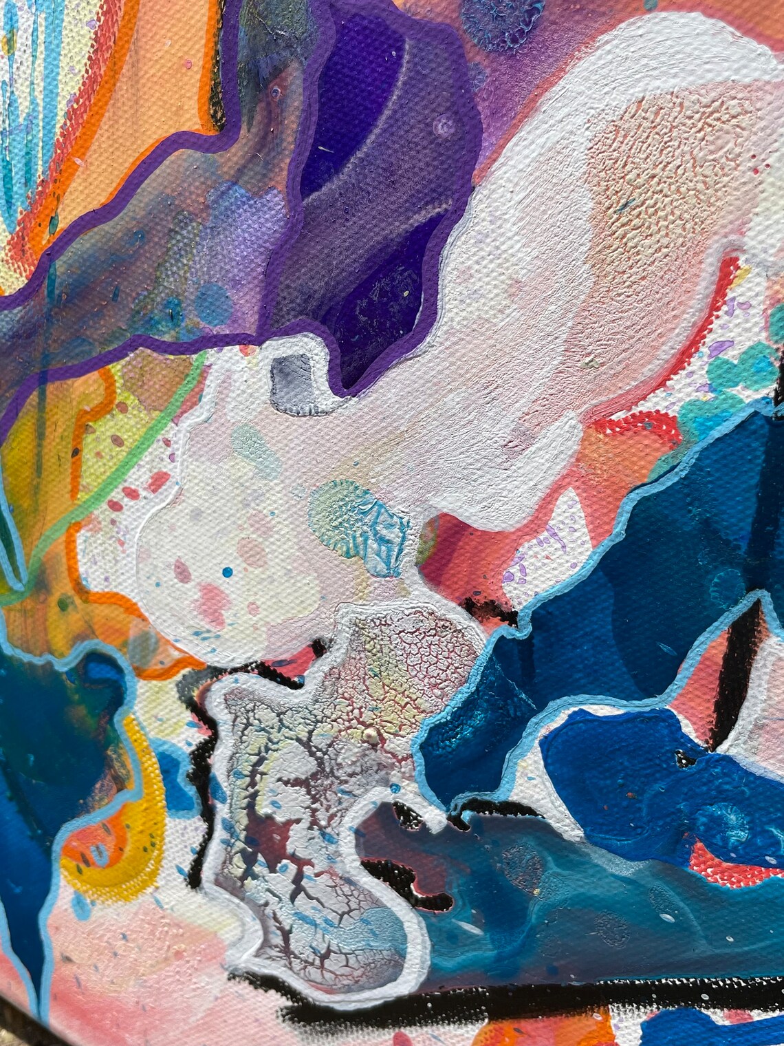 Original Abstract Painting “hiding Place” | Expressionist Acrylic on ...