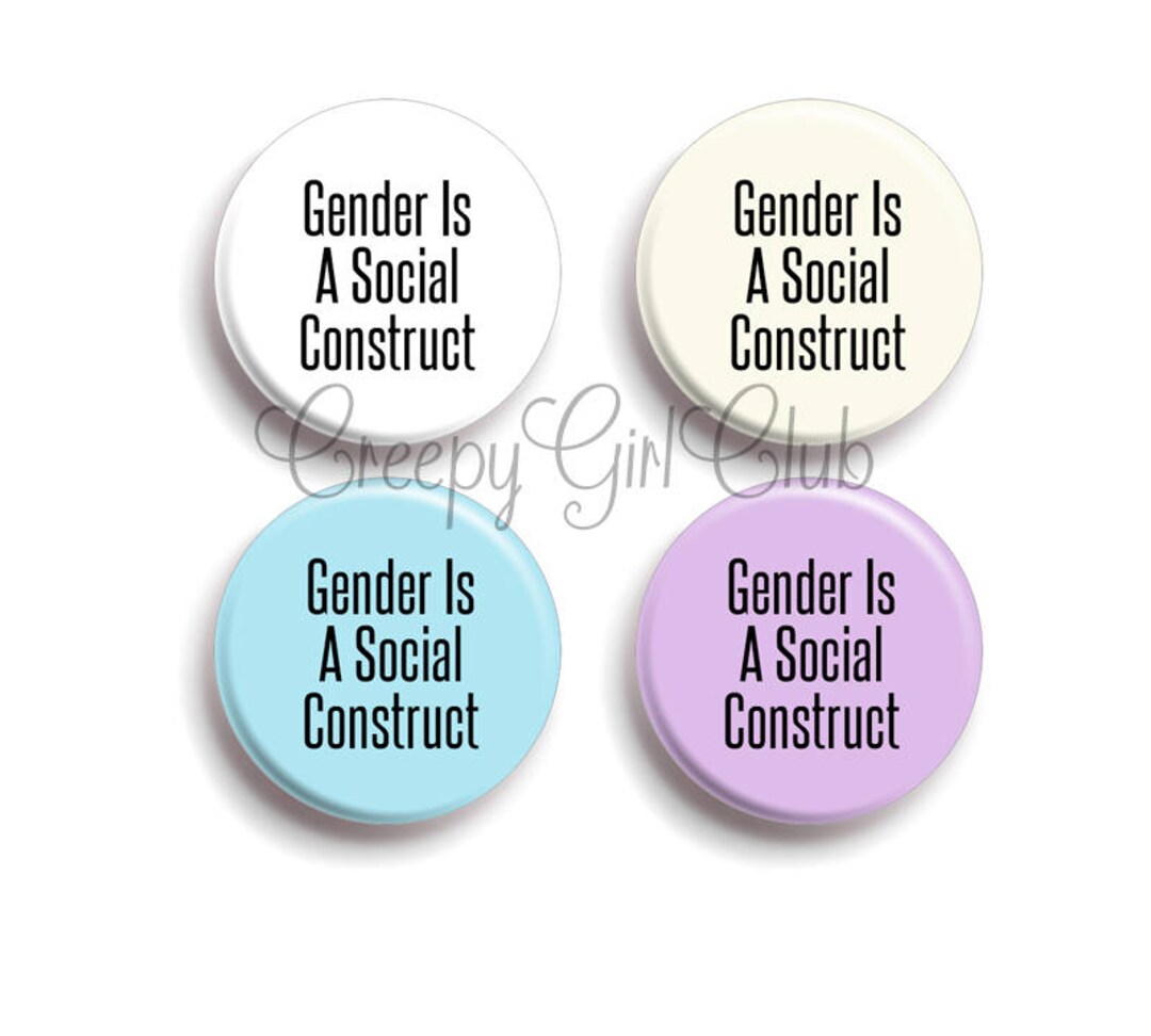 Gender is A Social Construct 4 Pin Pack Non Binary Genderfluid ...