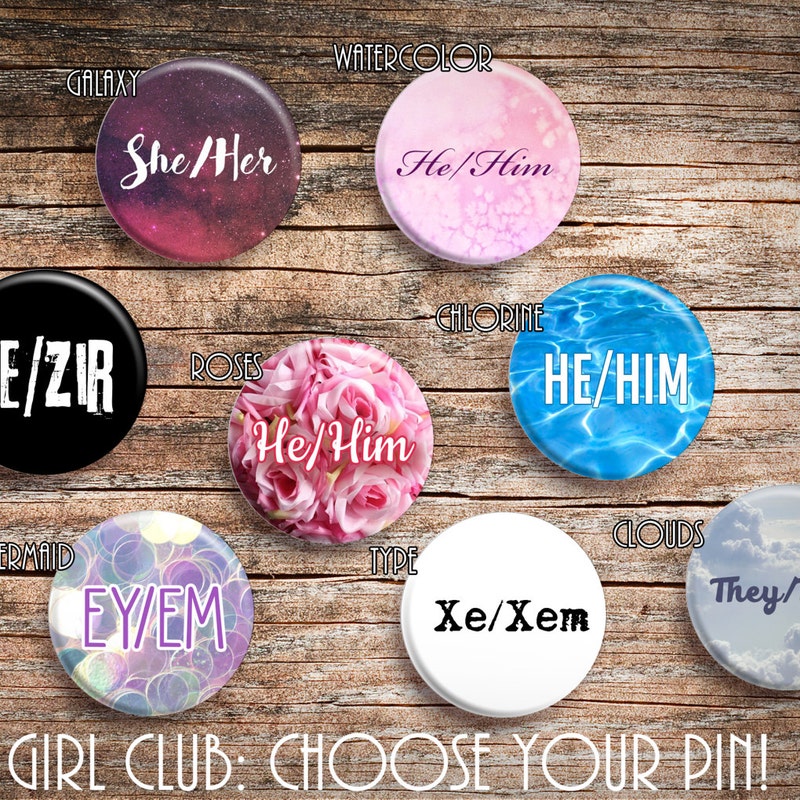 Pronoun Pins - Etsy