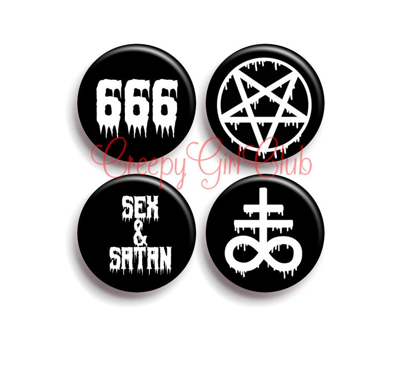 Satanic Sex Pin Set: 666 Reversed Pentagram Leviathan Cross | Etsy