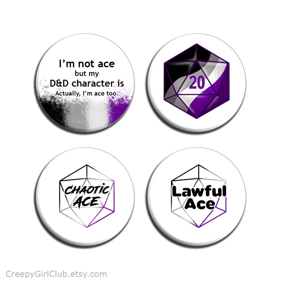 Ace Pride Dice Pins | Chaotic Ace, Lawful Ace, I'm Not Ace but My Dnd ...