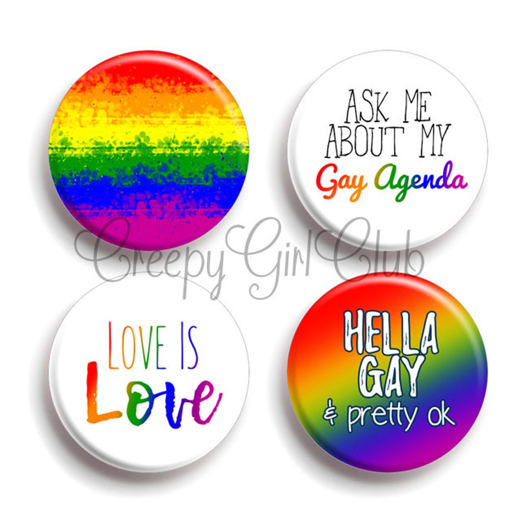 Gay Pride 4 Button Pin Set - Etsy