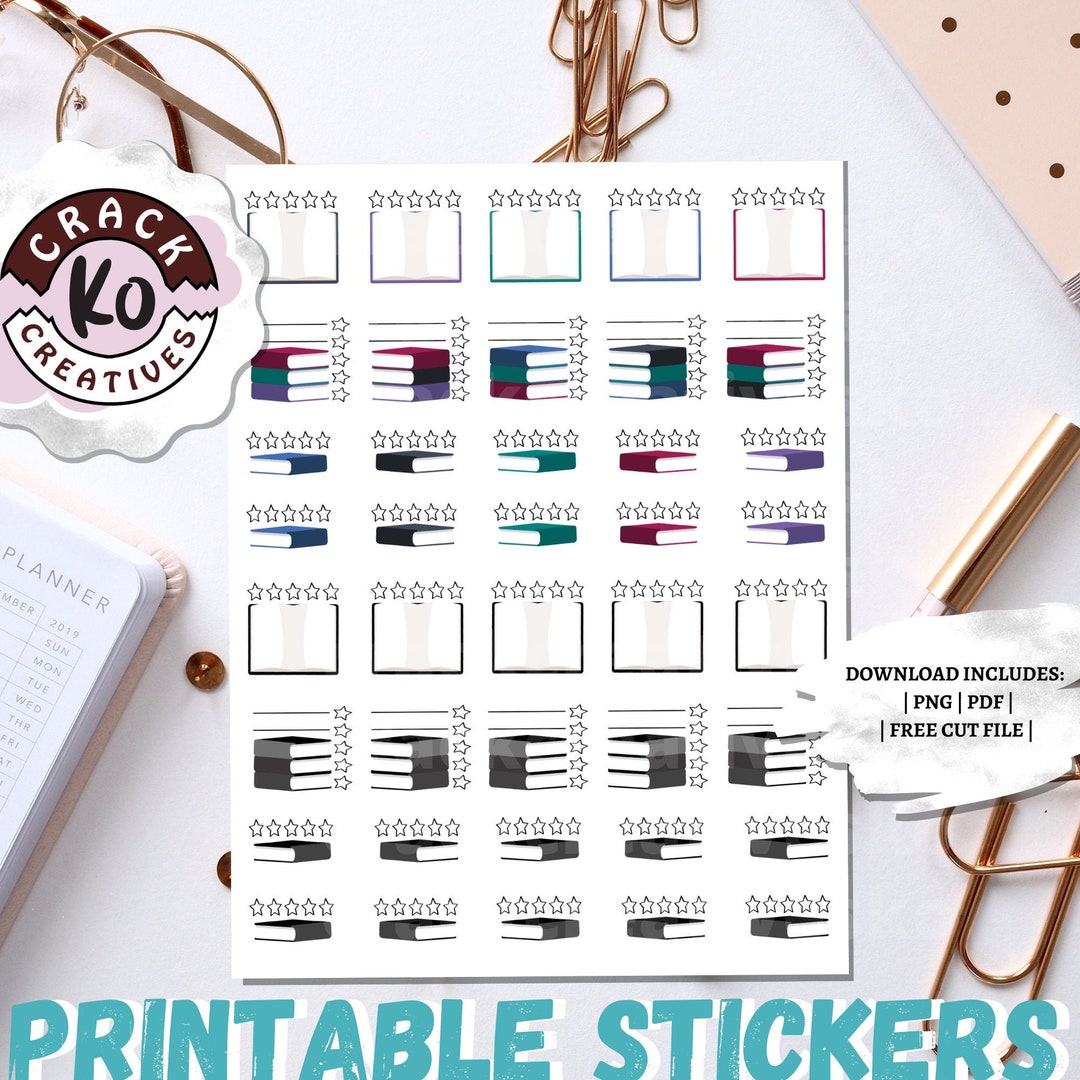 PRINTABLE ONLY Book Review Planner Stickers - Etsy