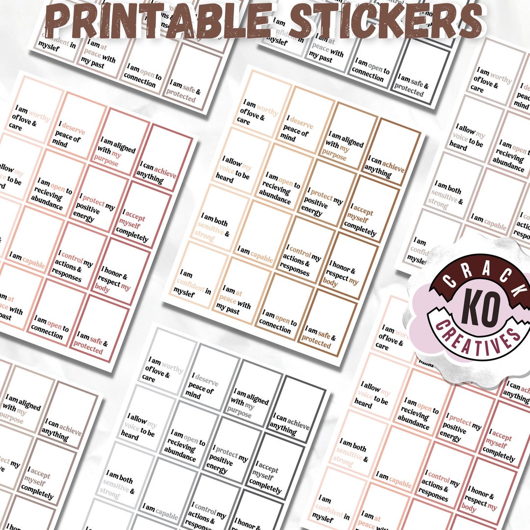 PRINTABLE *ONLY* Outlined Full Box Designs With Positive Quotes ...
