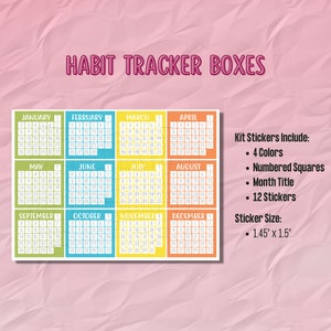 Numbered Monthly Habit Tracker | Planner Stickers - Etsy