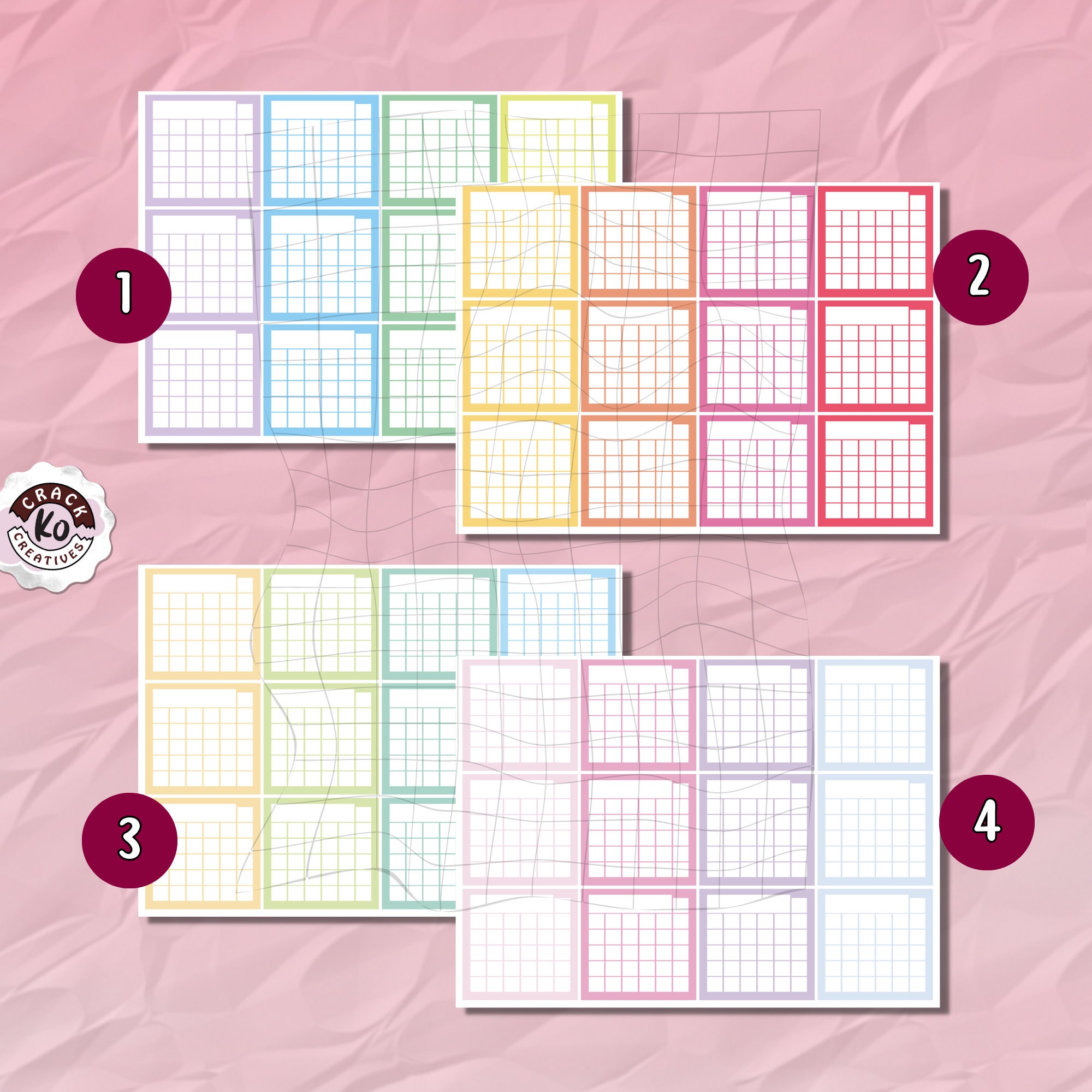 Blank Square Monthly Habit Tracker Planner Stickers - Etsy