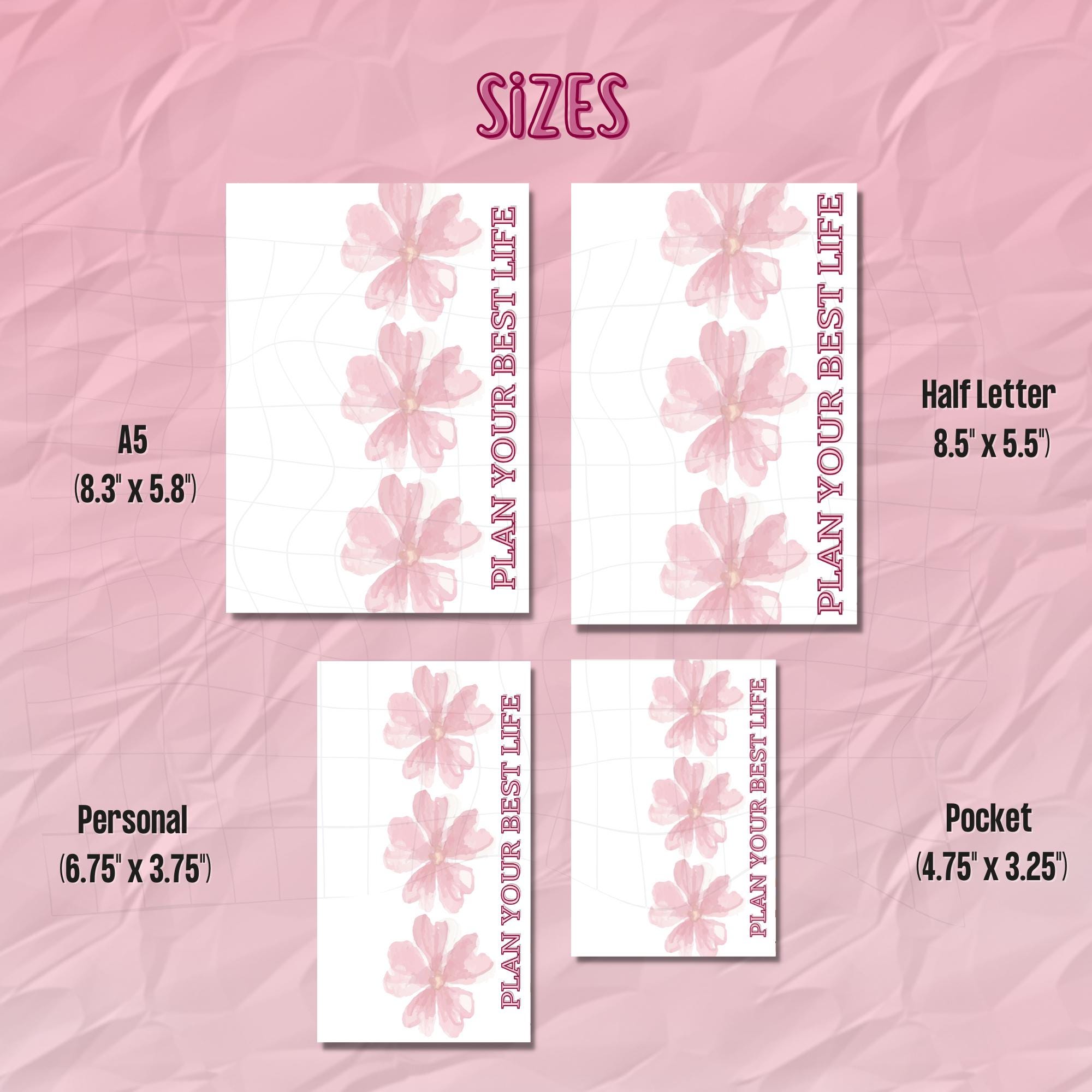 Pink Planner Dashboard Set: Cardstock, Discbound or 6-ring Punch - Etsy