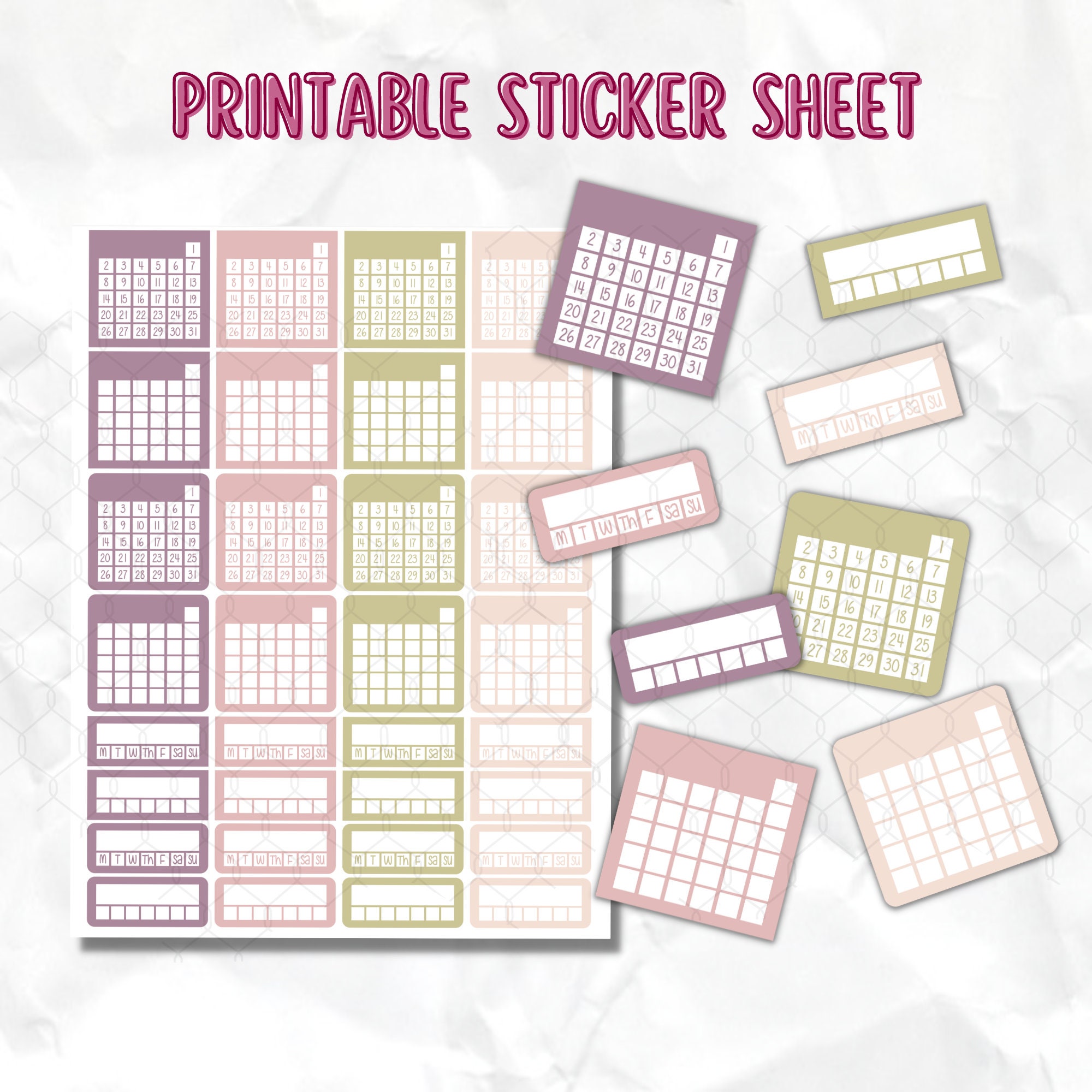 PRINTABLE *ONLY* Planner Sticker Set | Habit Trackers | Monthly, Weekly ...