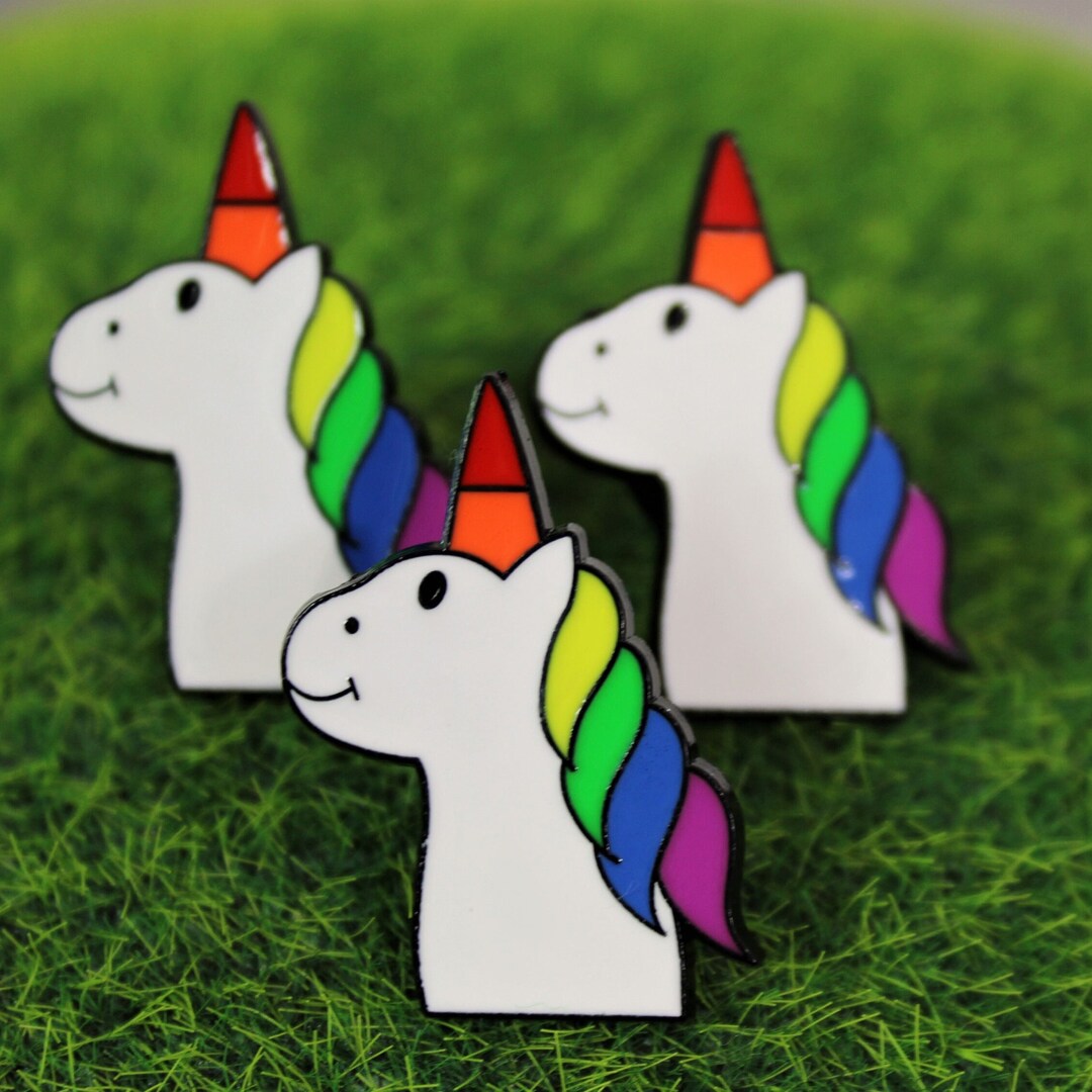Rainbow Unicorn Enamel Pin: Positivity Brooch, Send a Hug - Etsy