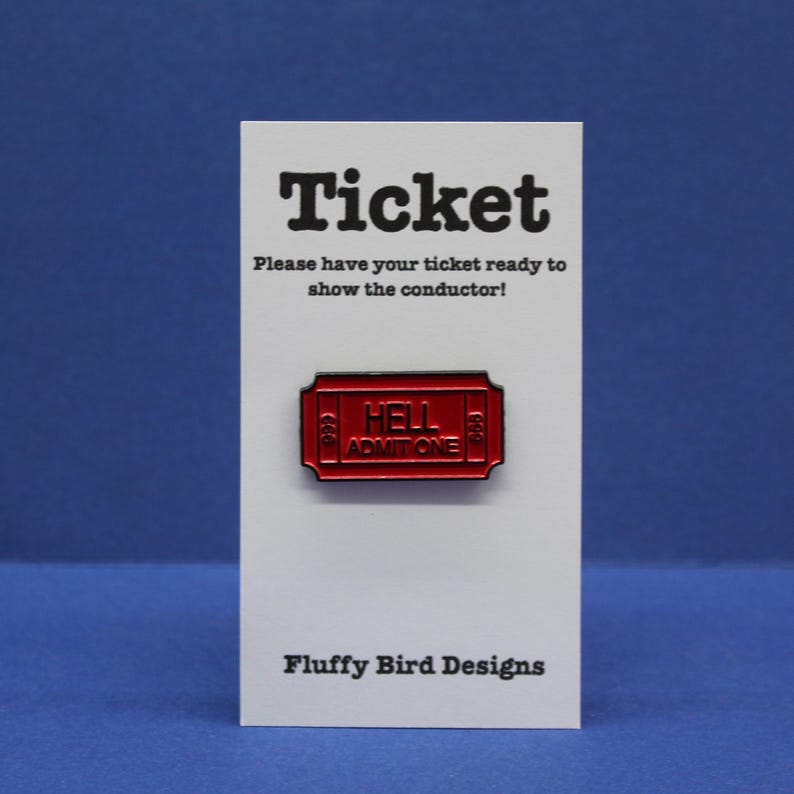 Ticket Pin Badges | Funny Enamel Pins | Ticket to Happiness, Anywhere ...