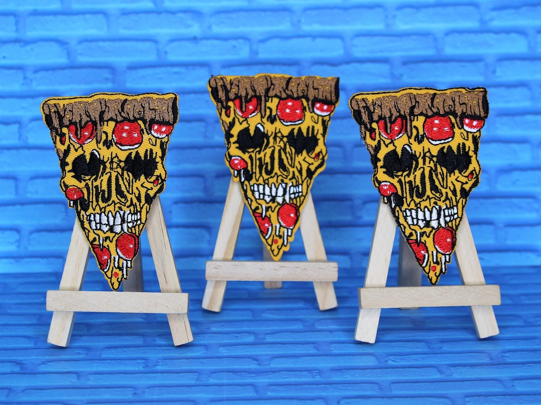 Scary Pepperoni Pizza Slice Patch: Gothic Iron-on Applique - Etsy UK