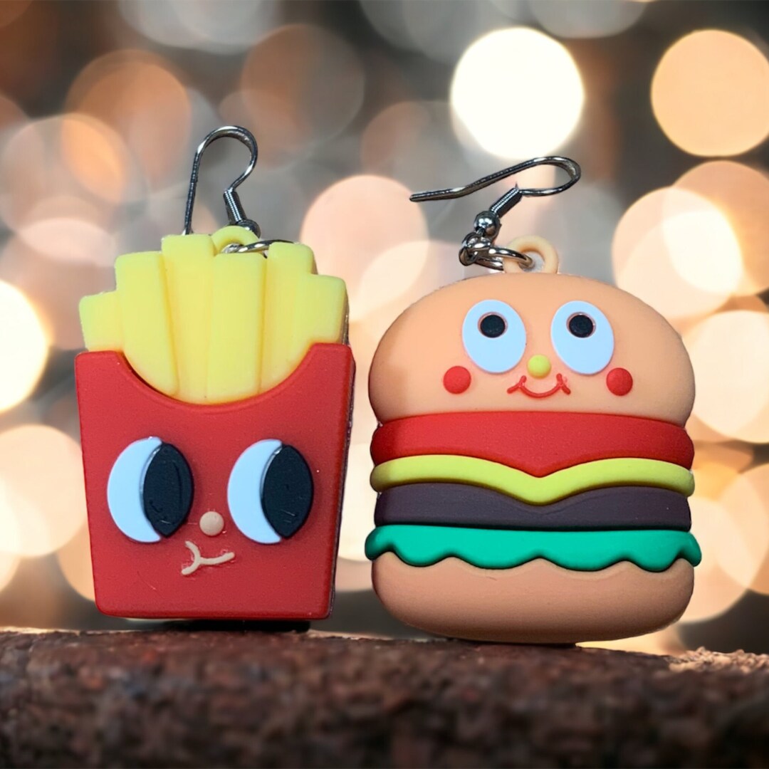Burger and Chip Earrings | Quirky Fast Food Jewellery | Foodie ...