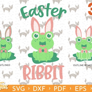 Easter SVG Bundle, Easter Ribbit SVG, Cute Frog Clipart, First Easter ...