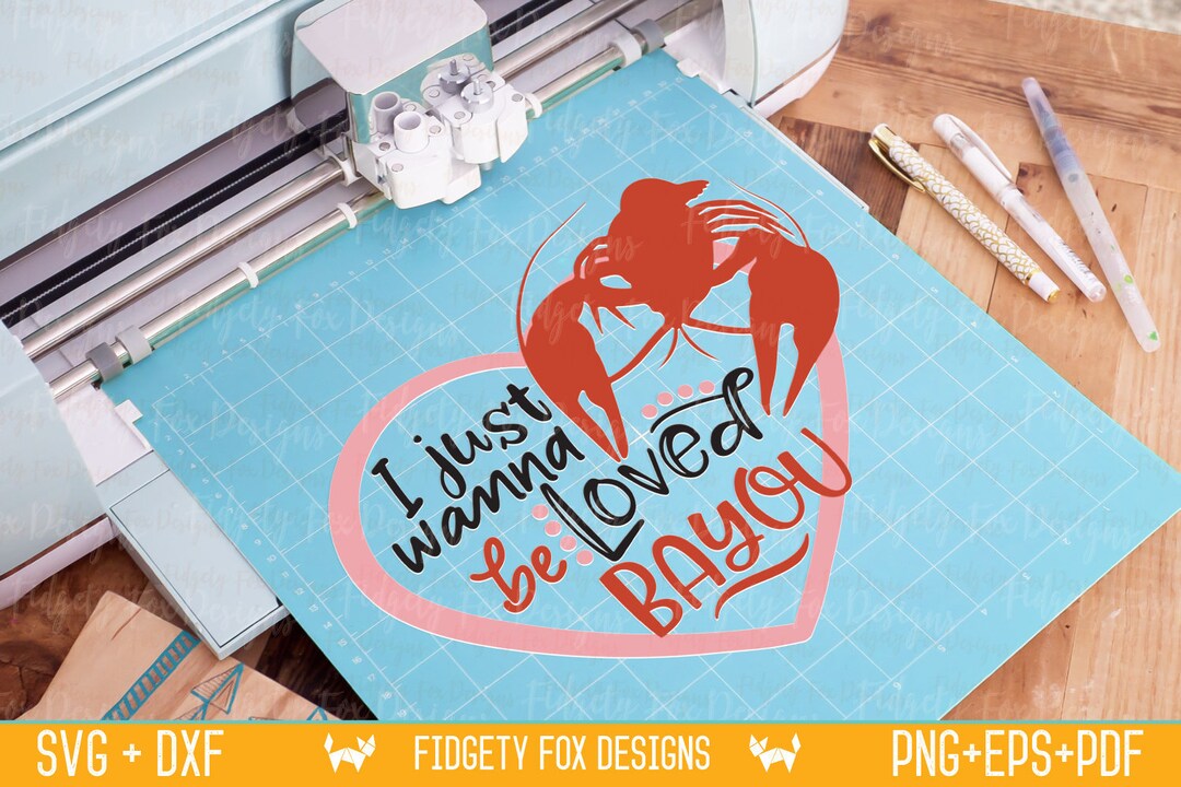 Crawfish Svg Clipart , Loved Bayou, Valentine Svg, Mardi Gras Svg ...