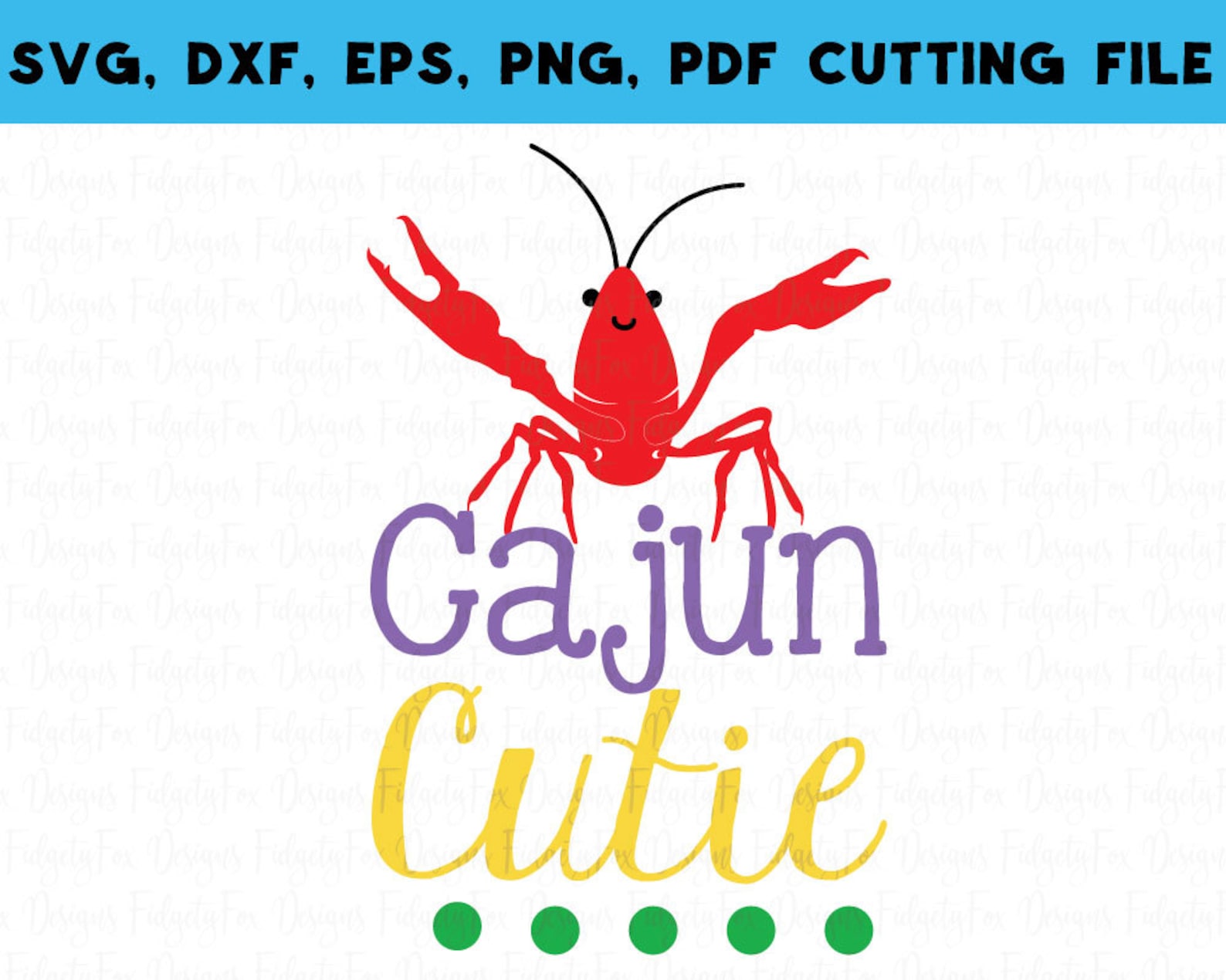 Cajun Cutie Crawfish SVG DXF EPS Pdf Png Mardi Gras Cut File - Etsy