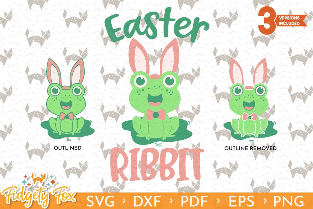 Easter SVG Bundle, Easter Ribbit SVG, Cute Frog Clipart, First Easter ...