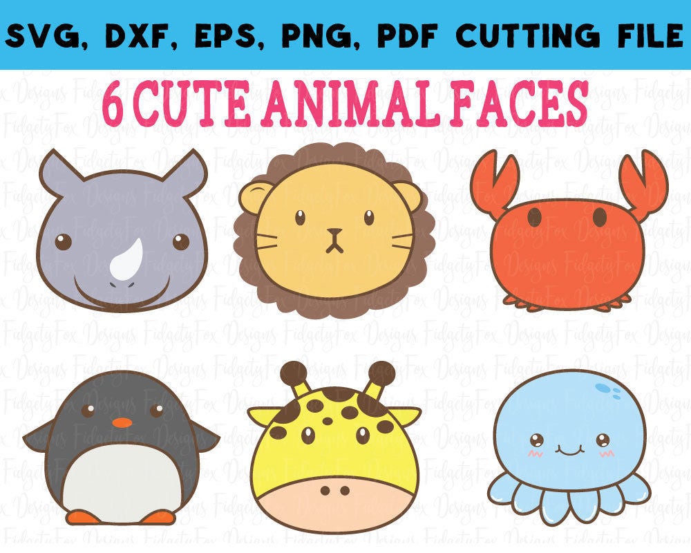 Cute Animals SVG Bundle DXF Epspdf Png Files for Cutting - Etsy
