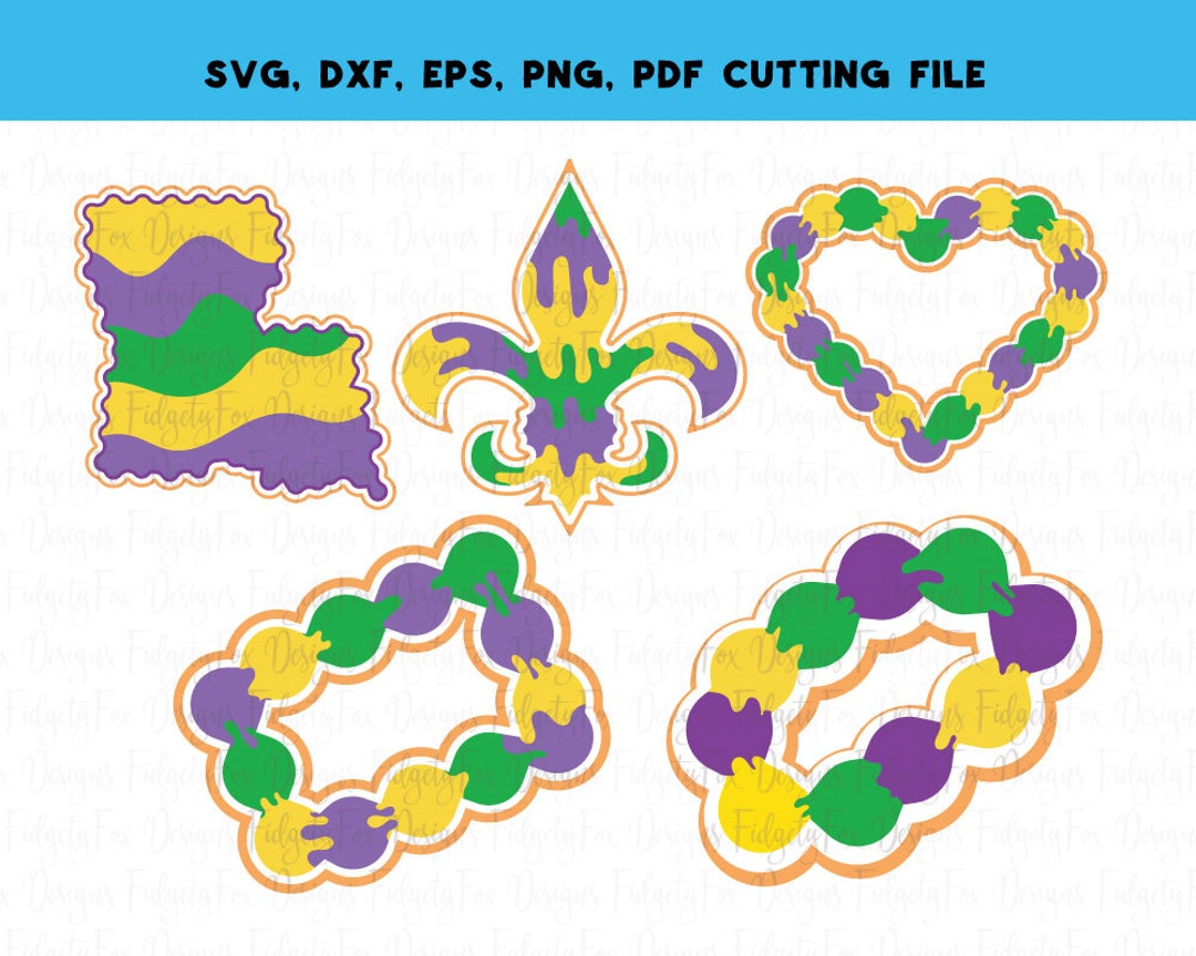King Cake Bundle Mardi Gras Svg Dxf Eps Pdf Png - Etsy