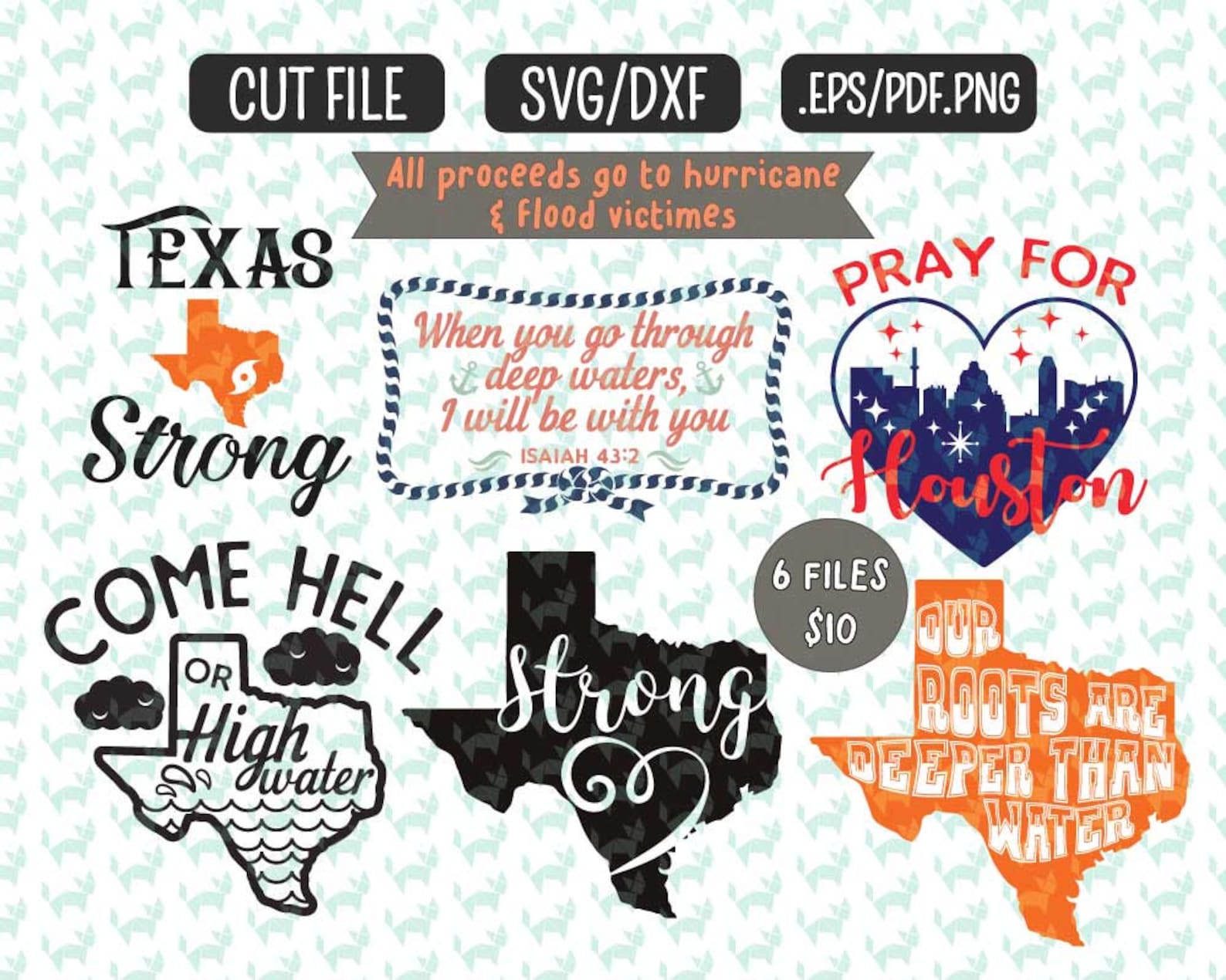 Texas Strong SVG Bundle, DXF, EPS, Png Files for Cutting Machines Cameo ...