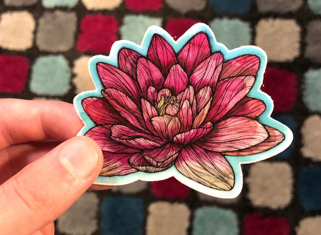 Lotus Flower Sticker - Etsy